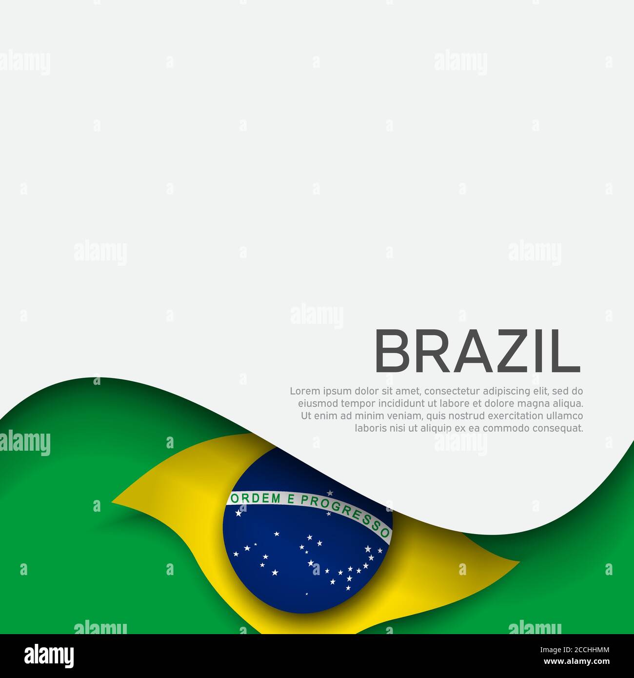 Abstract waving brazil flag. Creative background in brazil flag colors ...