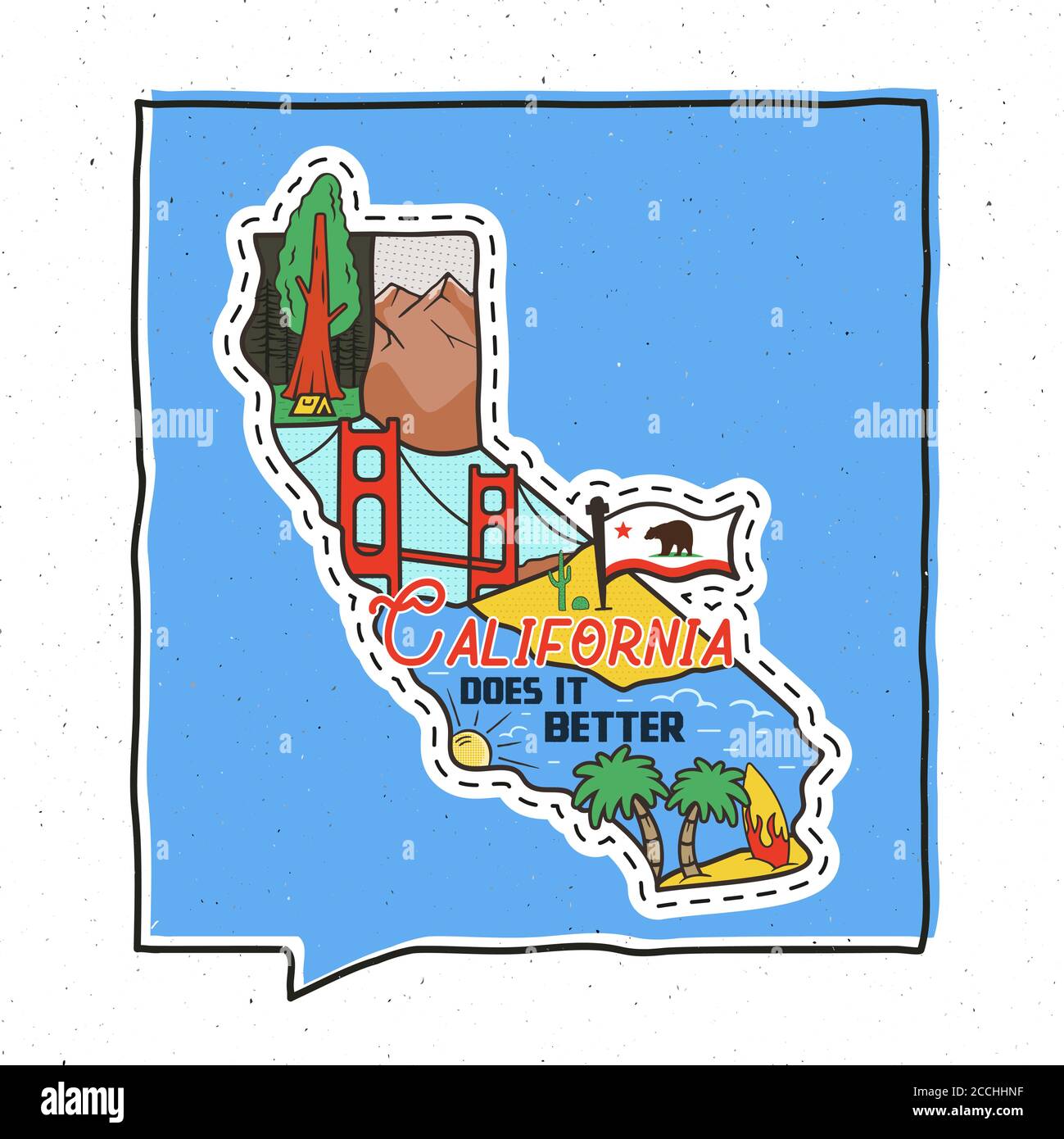 Vintage adventure California badge illustration design. Outdoor US ...