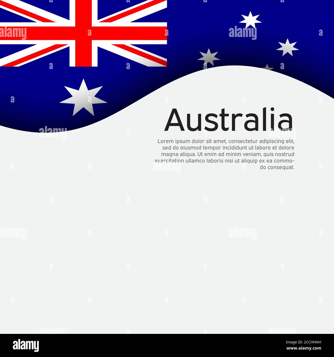Australia flag on a white background. National poster design. Business ...