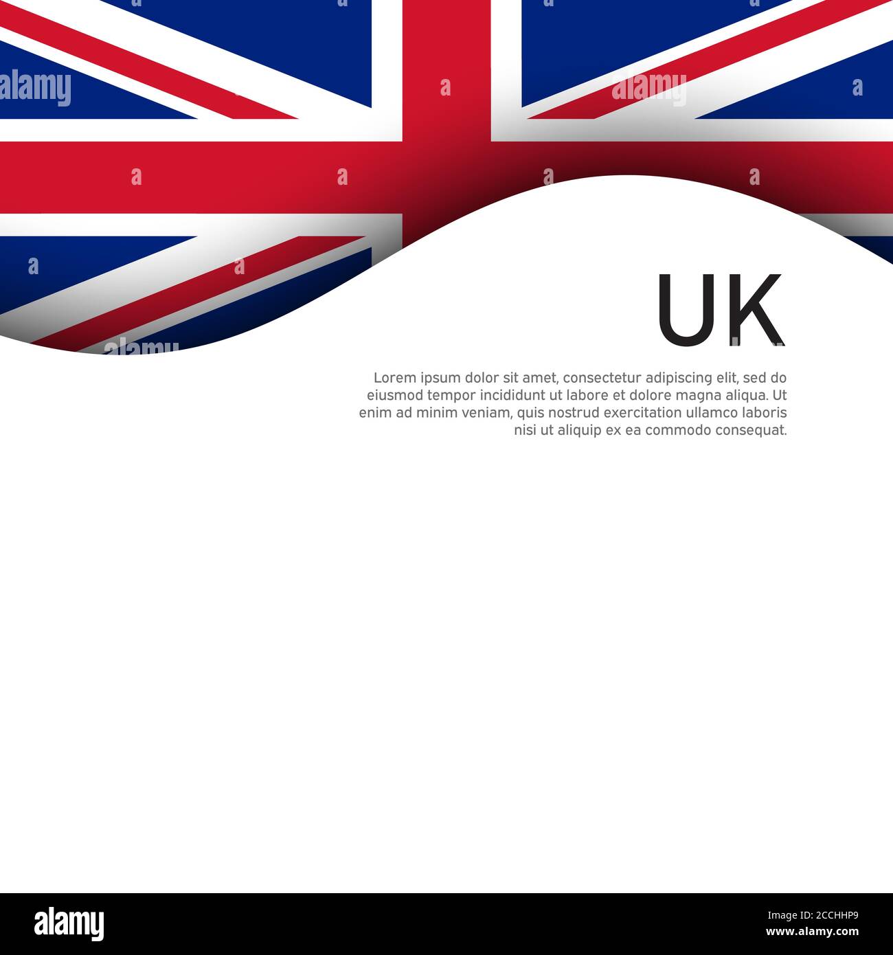 Great Britain flag on a white background. UK flag pattern in cut paper ...