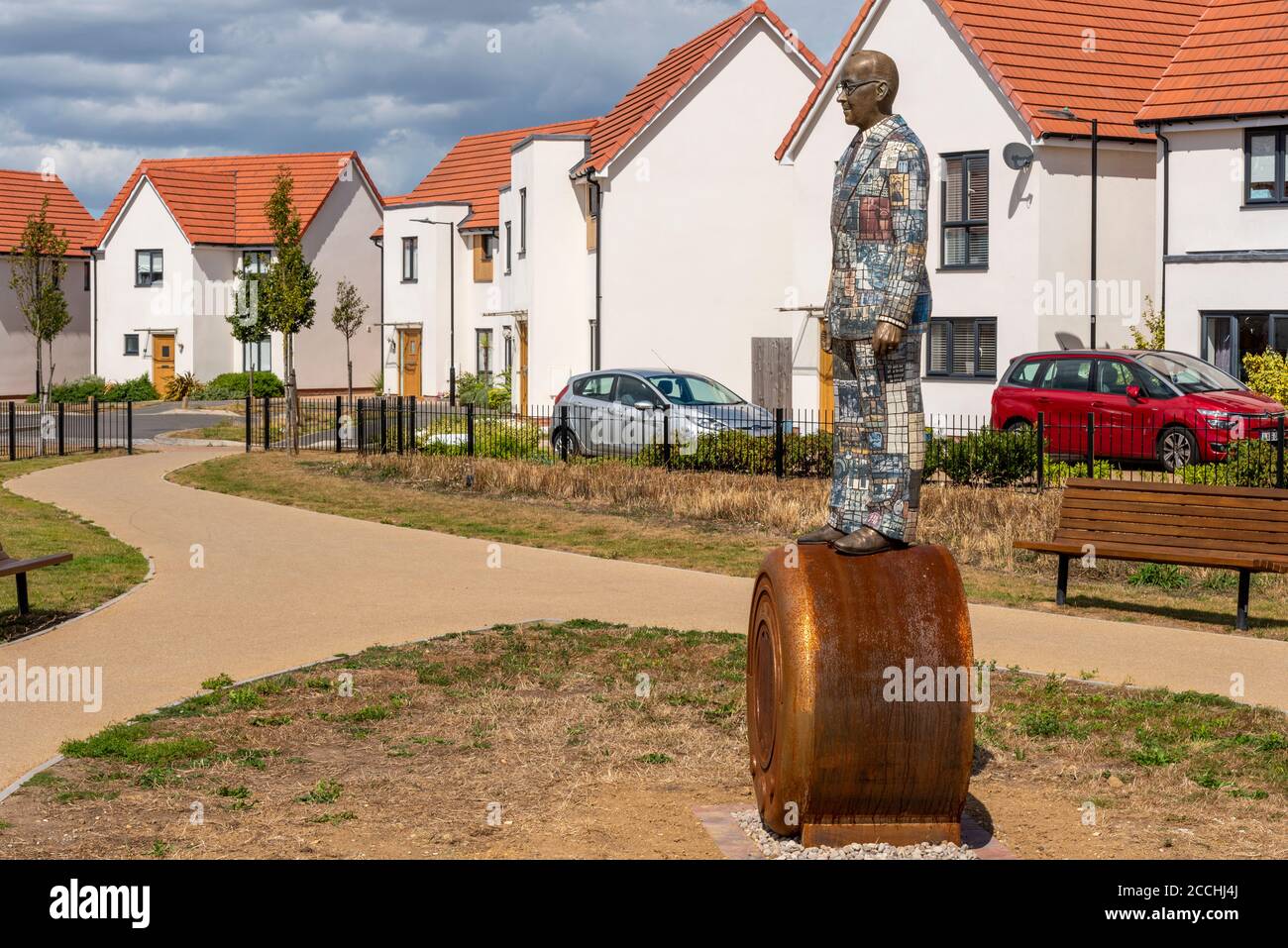 Statue of Eric Cole in housing estate on the site of the EKCO (from ...
