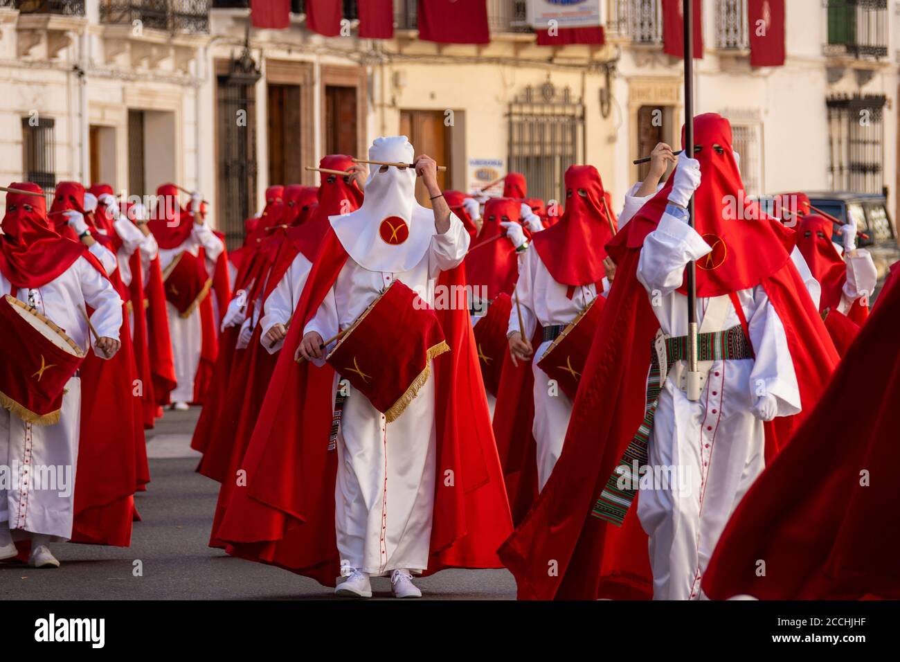 Drums lead the Brotherhood procession during Easter Holy Week. (Samana ...