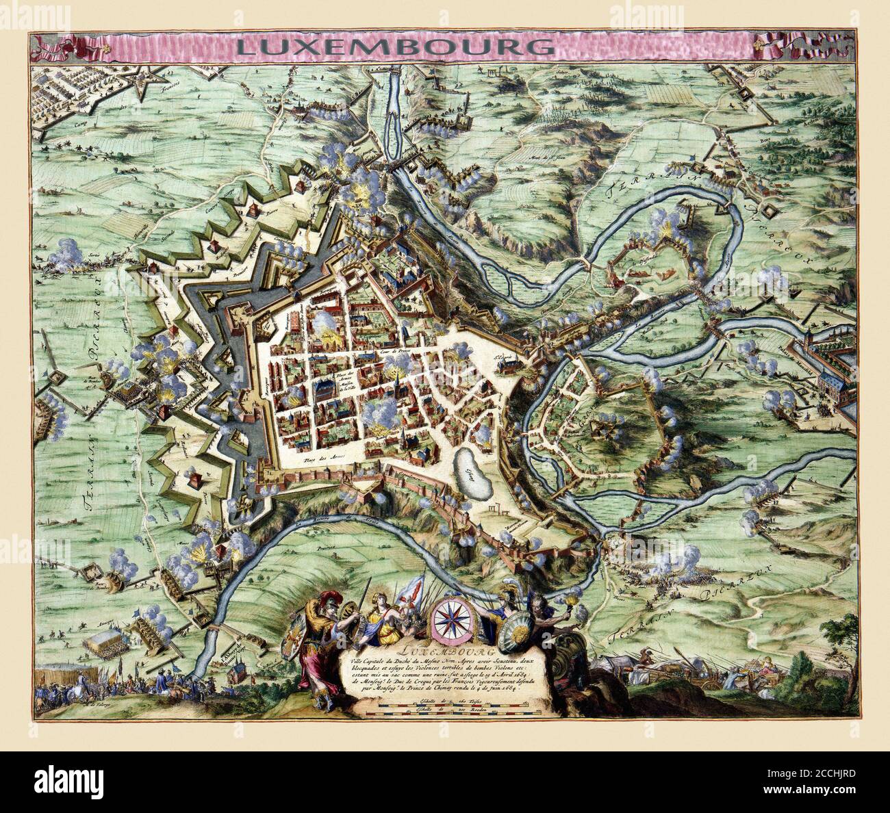 Map of Luxembourg 1684 Stock Photo - Alamy