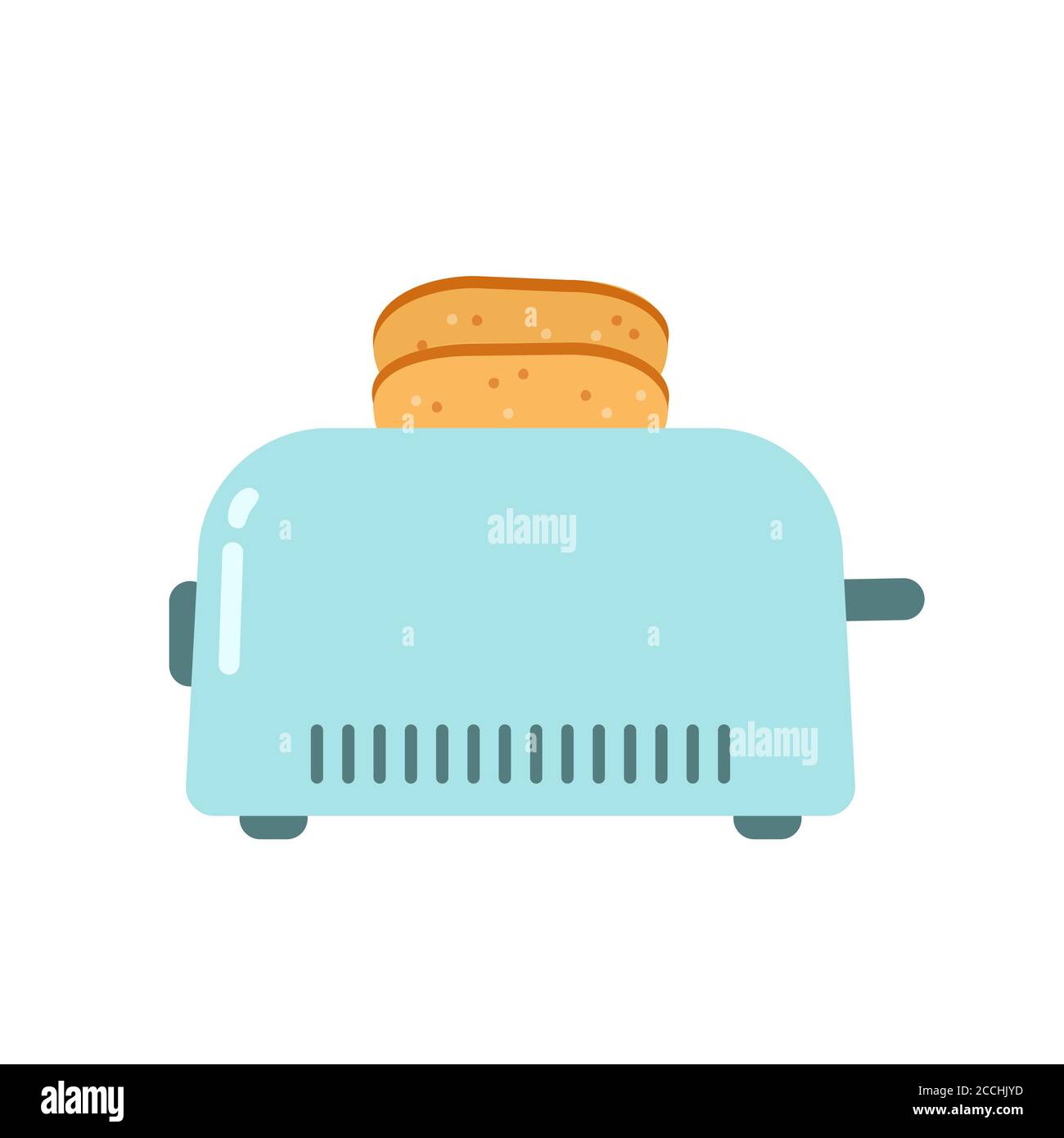 Kitchen toaster in cartoon style isolated on white background. Vector ...