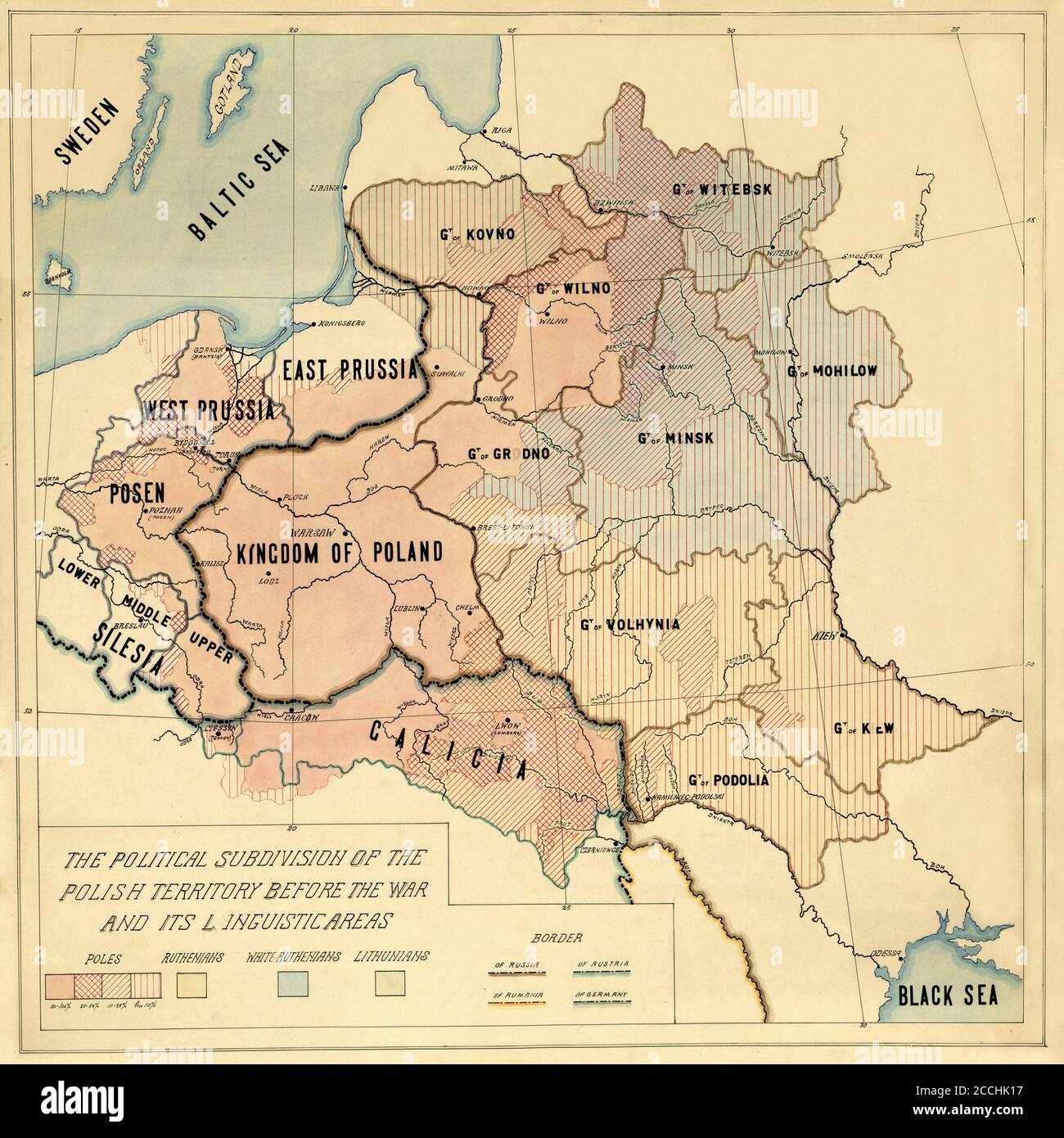 Map Of Poland 1918 Stock Photo - Alamy