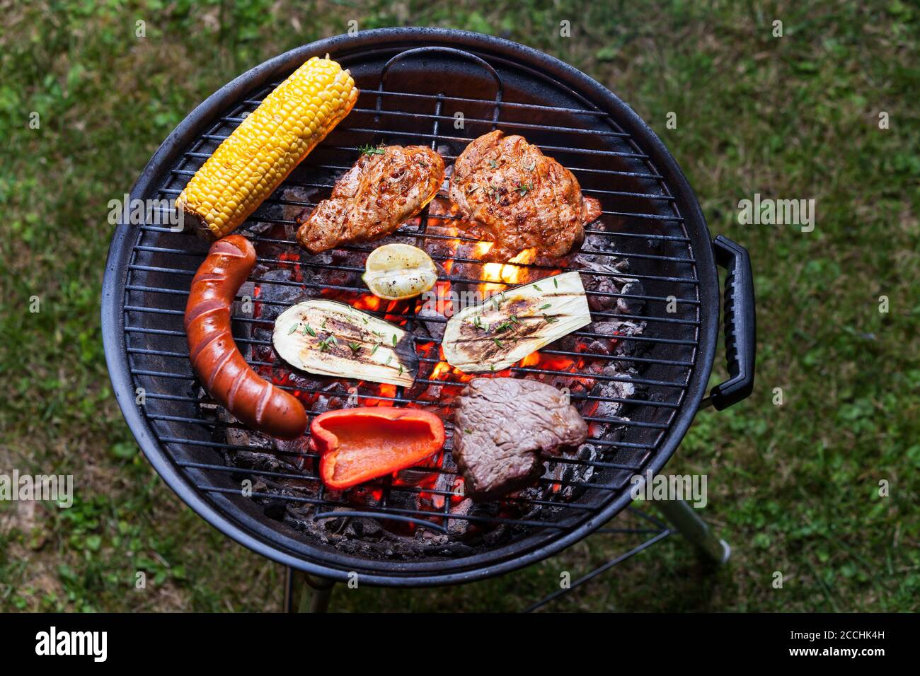 overview of a bbq Stock Photo - Alamy