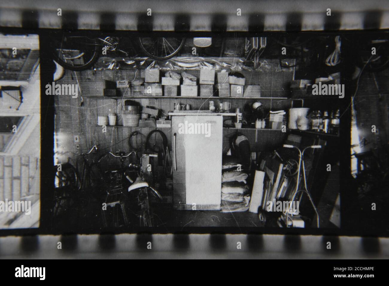 Fine 1970s vintage black and white photography of the inside of a ...