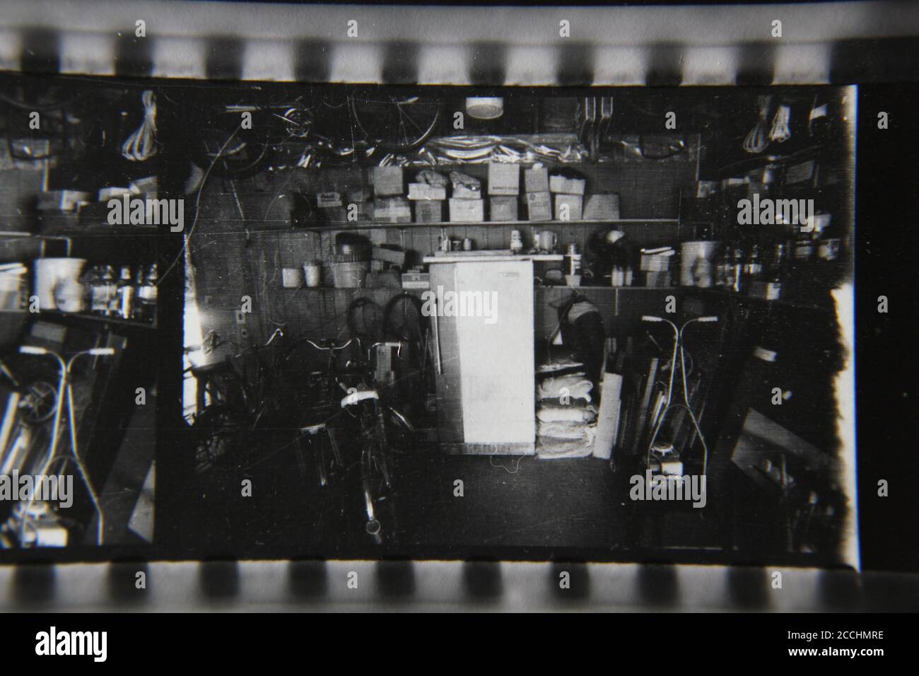 Fine 1970s vintage black and white photography of the inside of a ...