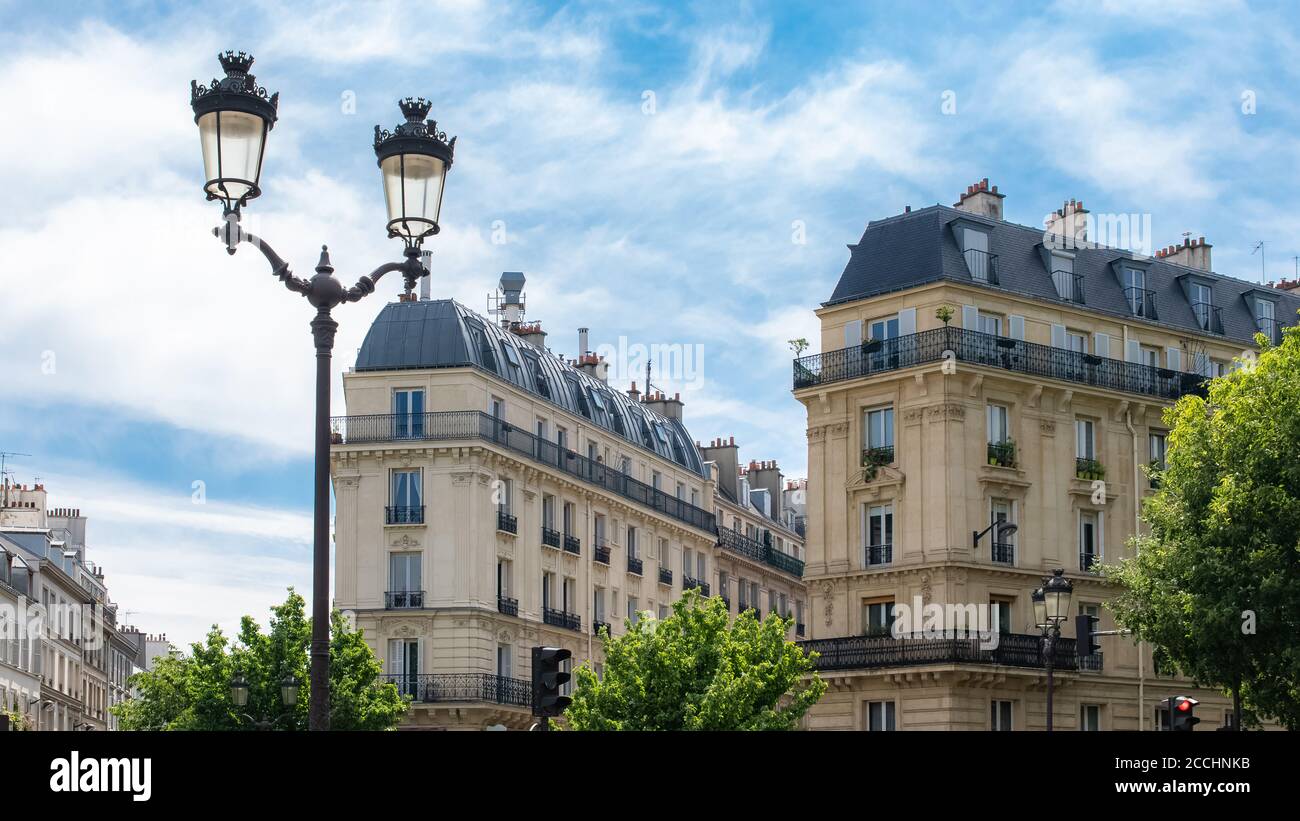 Paris, typical buildings in the Marais, in the center of the french ...