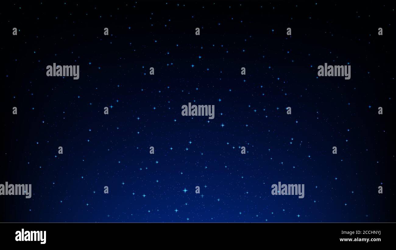 Night starry sky, dark blue space background with stars Stock Vector ...