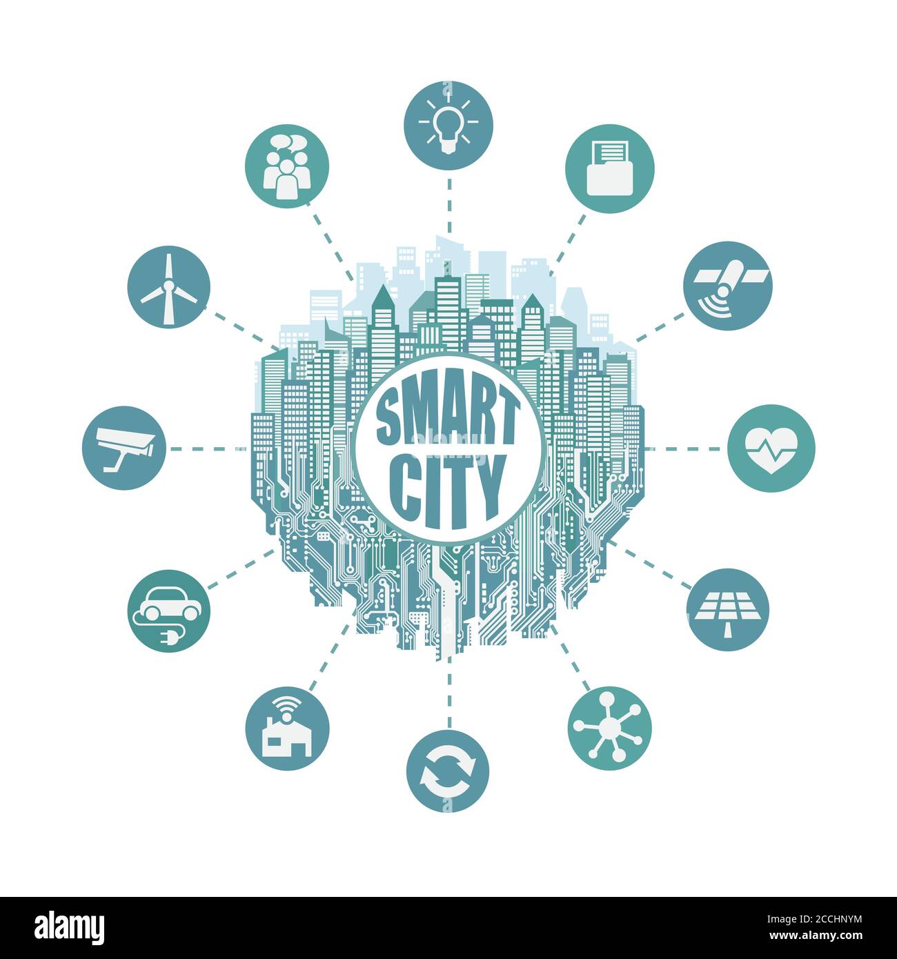 Concept of smart city with artificial intelligence, internet of things ...
