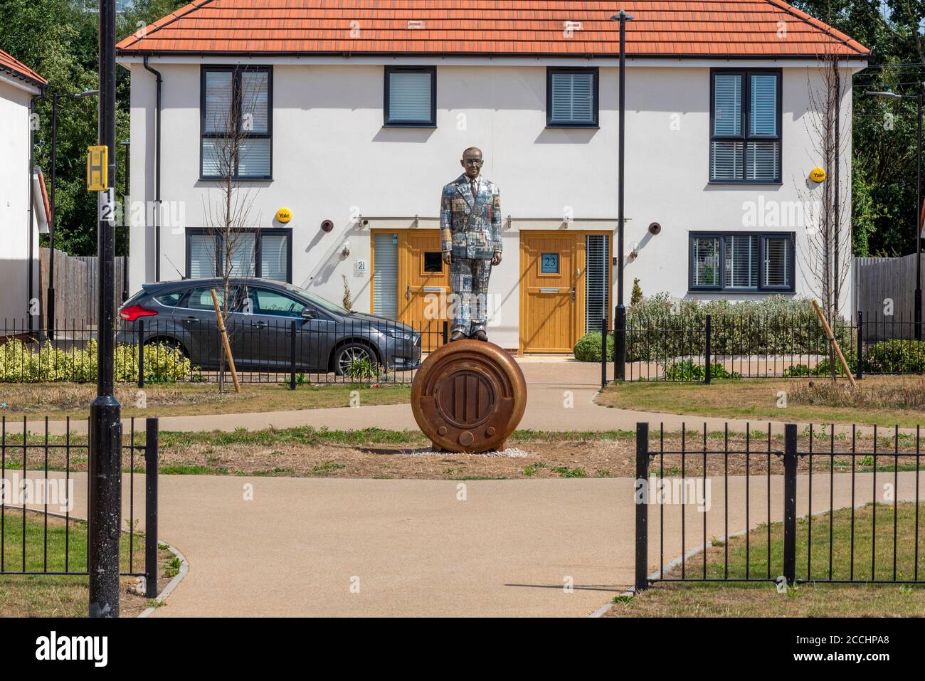 Statue of Eric Cole in housing estate on the site of the EKCO (from ...