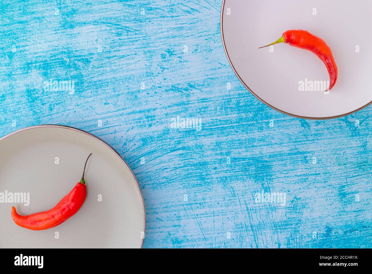 Presentation of the Peruvian red hot chili (Ají Limo) in a colored ...