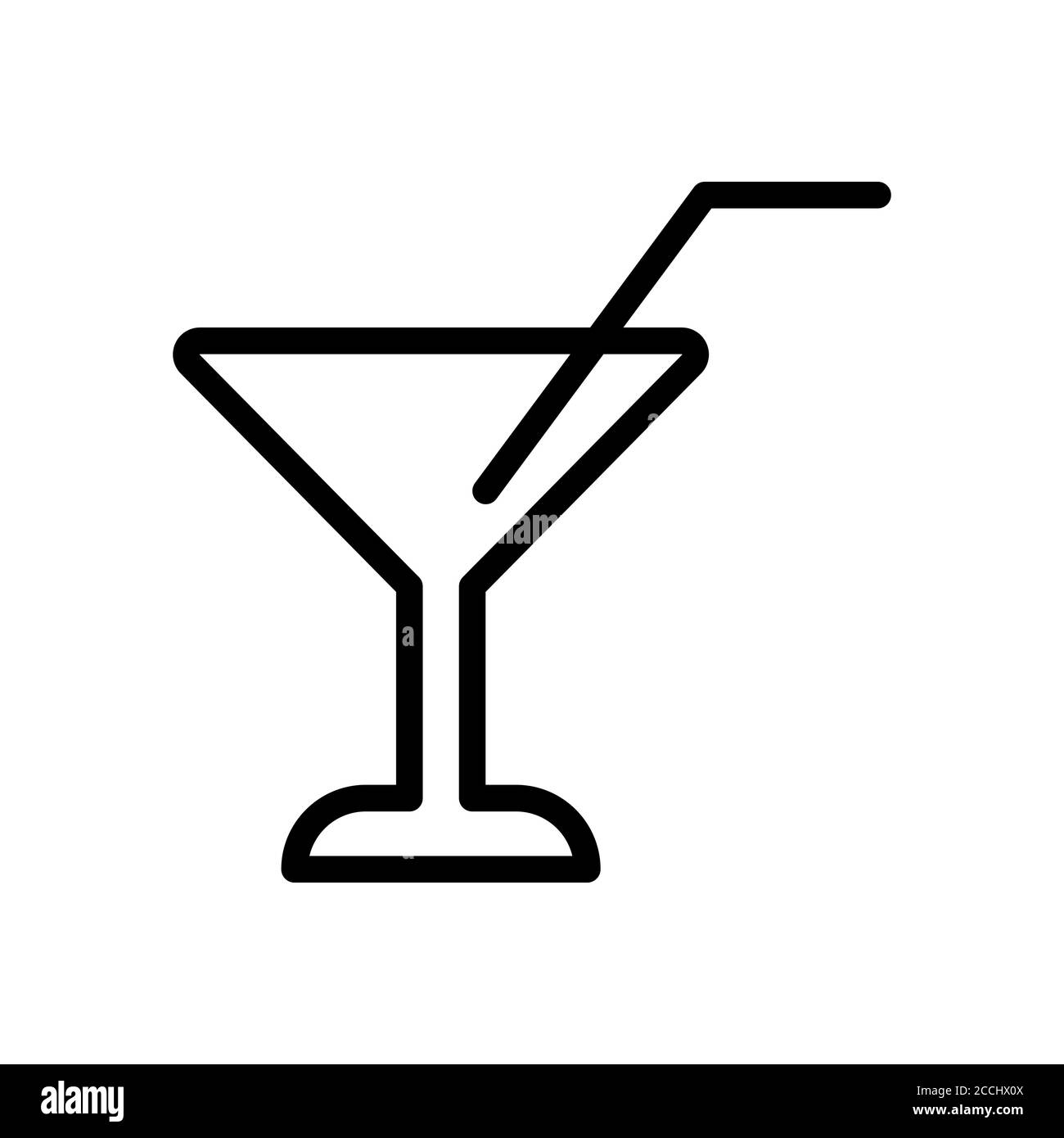 wine straw symbol line icon, Vector Illustration Stock Vector Image ...