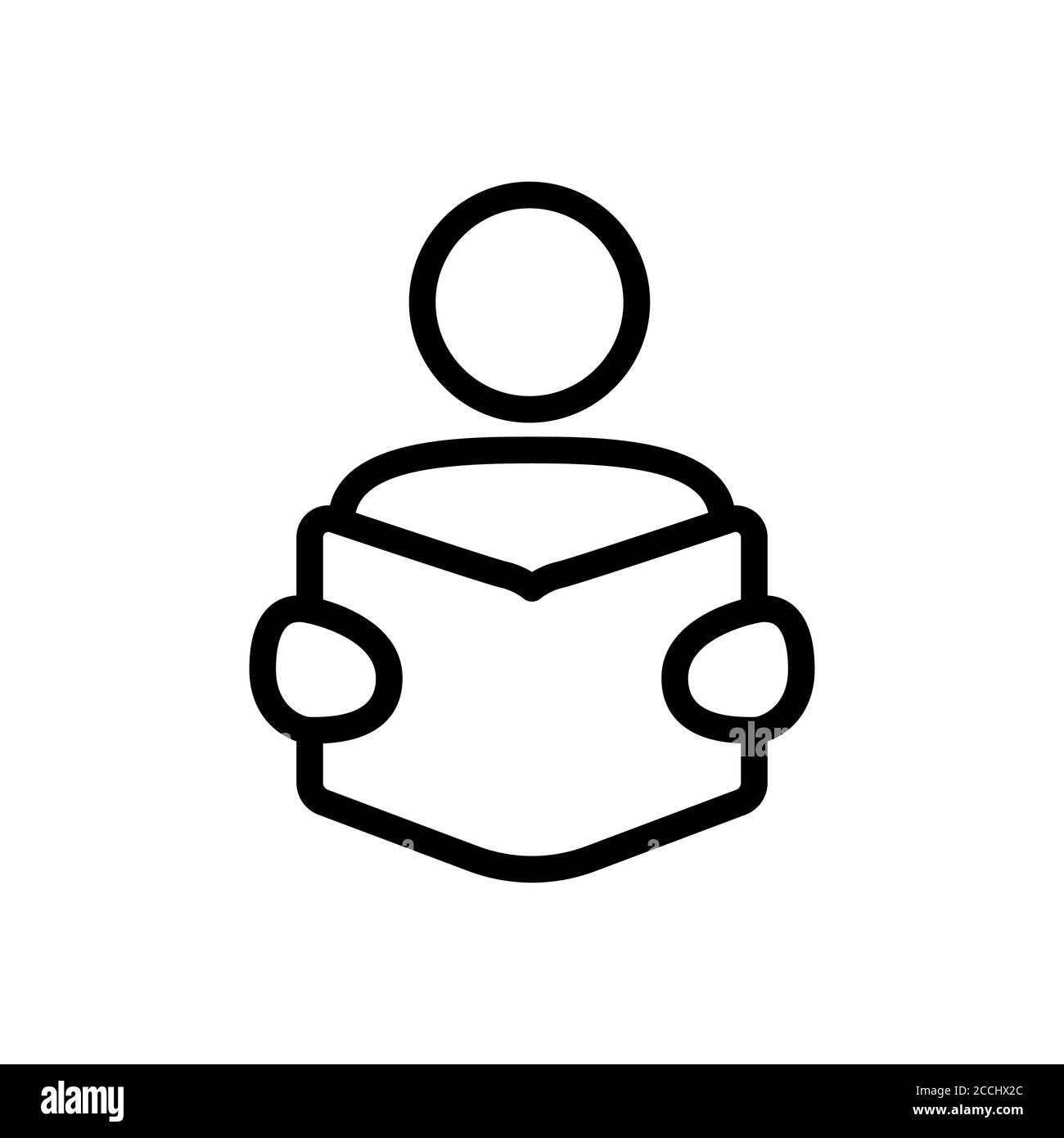 people learning symbol line icon, Vector Illustration Stock Vector ...