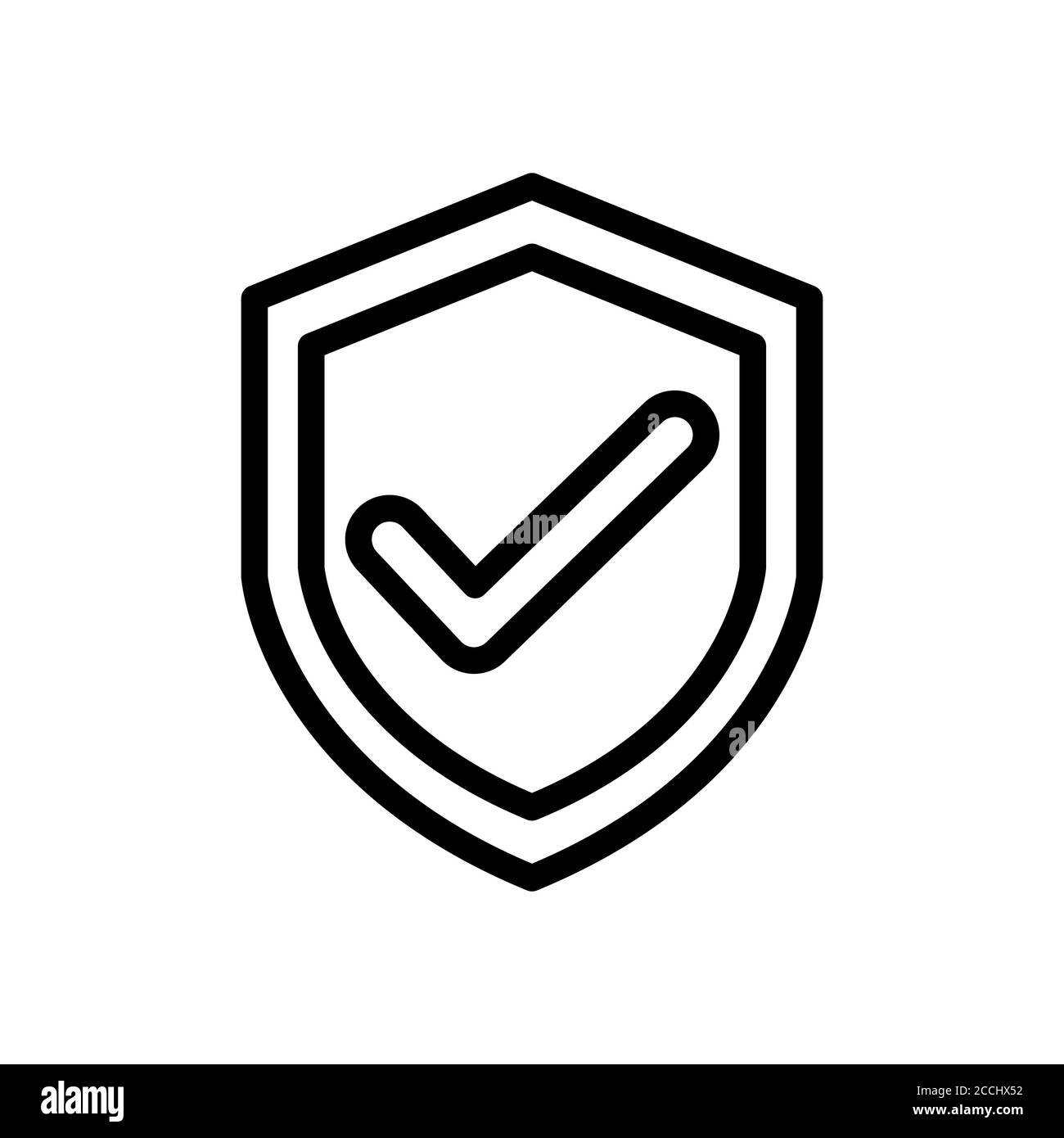 check mk shield symbol line icon, Vector Illustration Stock Vector ...