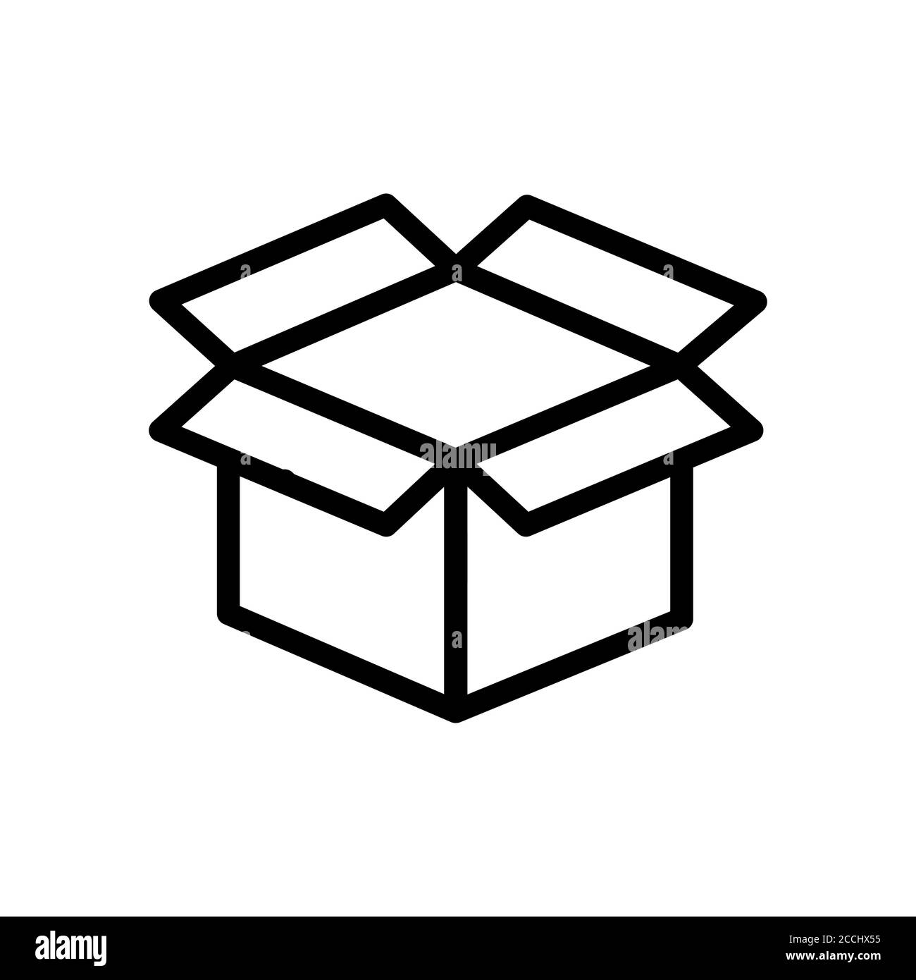 open box symbol line icon, Vector Illustration Stock Vector Image & Art ...