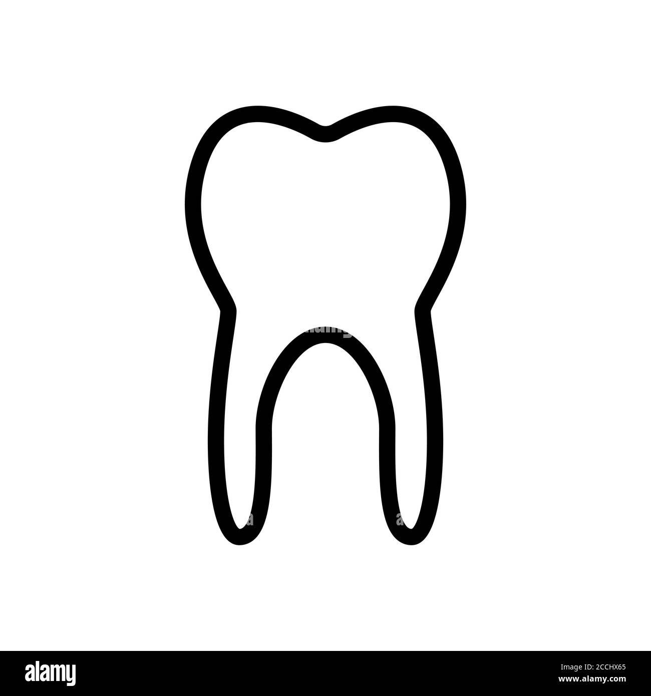 tooth dental symbol line icon, Vector Illustration Stock Vector Image ...