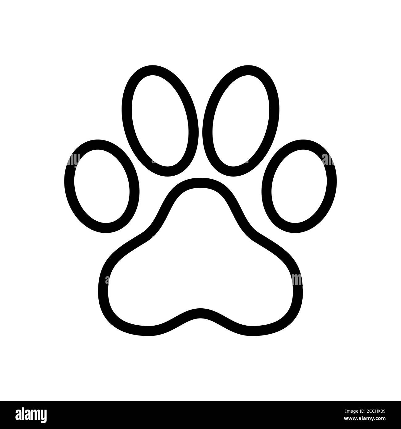 Paw print set. Paw foot trail print of animal. Vector Illustration ...