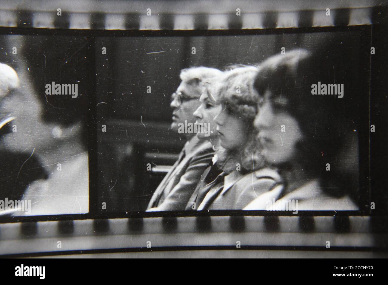 Fine 1970s vintage black and white photography of the church audience ...