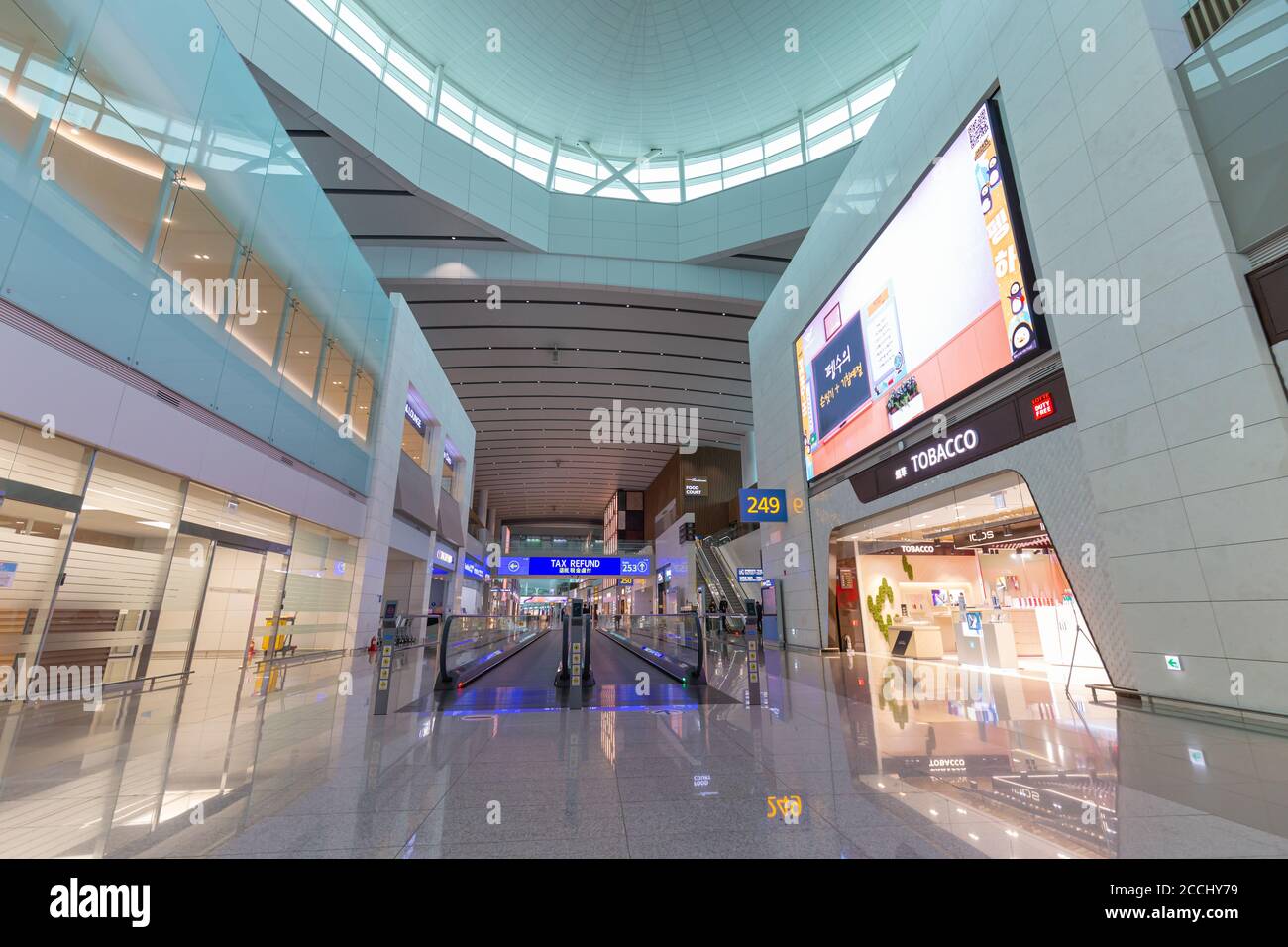 Incheon, South Korea-August 7,2020- Terminal 2 walkway at Incheon ...
