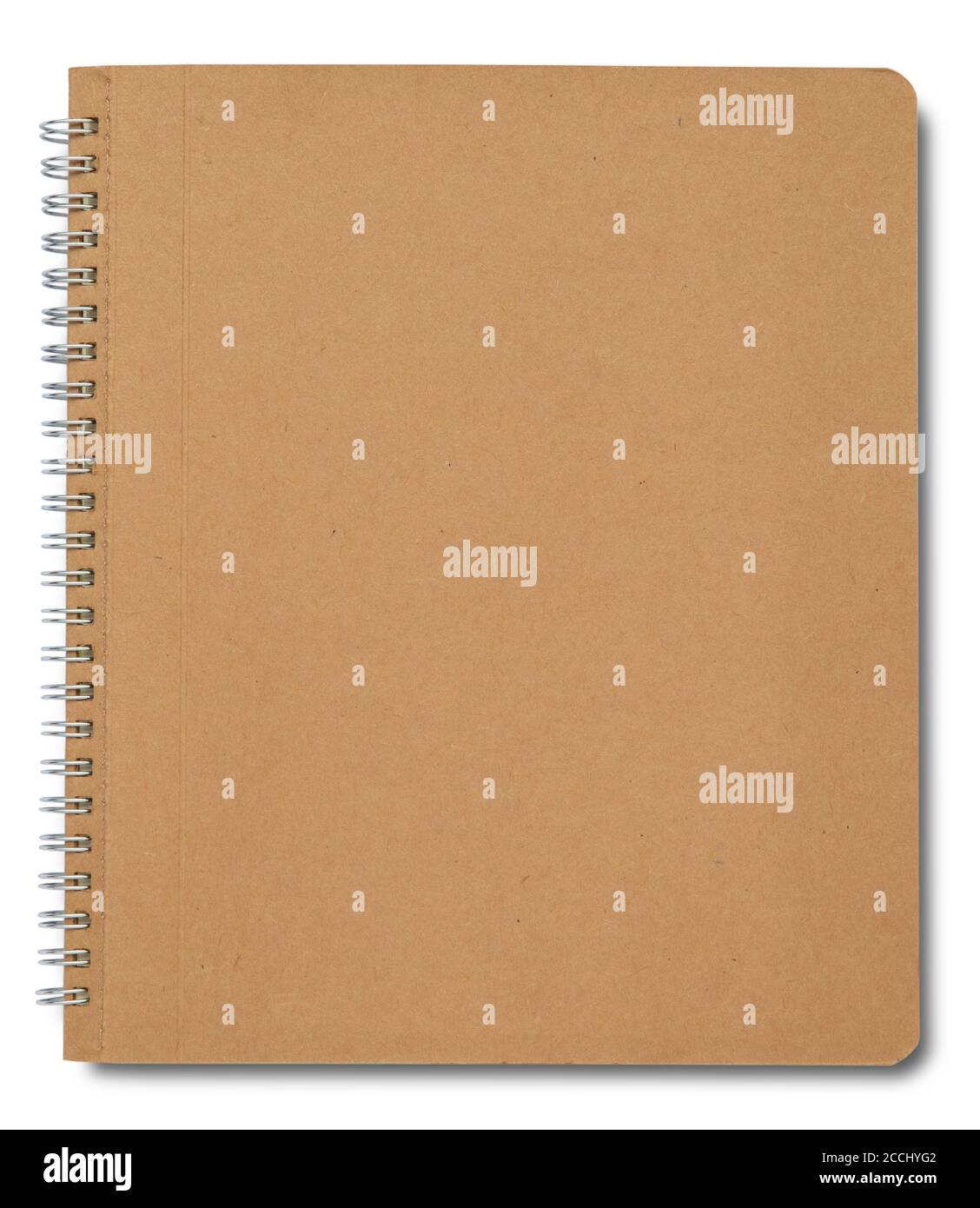 Brown spiral notebook isolated on white background Stock Photo - Alamy