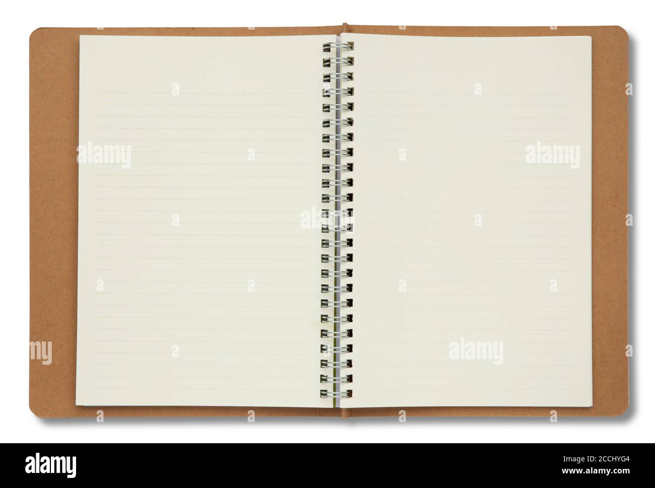 Brown spial notebook isolated on white background Stock Photo - Alamy