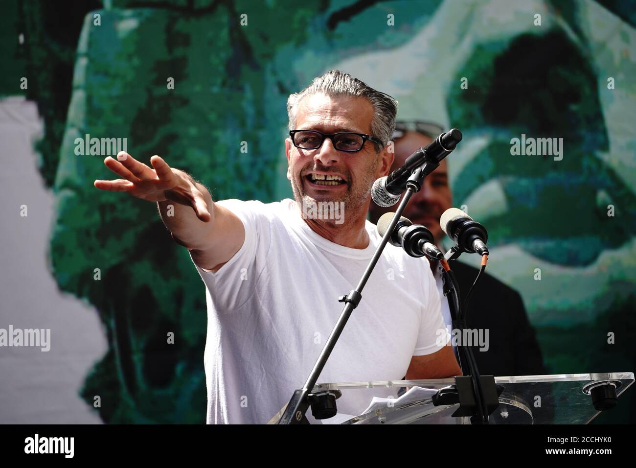 New York, United States. 22nd Aug, 2020. Artist, Scott Lobaido seen ...