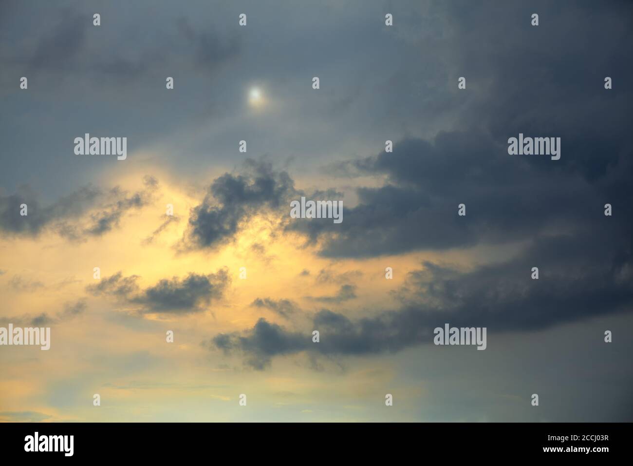 overcast sky with sunbeam in the evening Stock Photo - Alamy