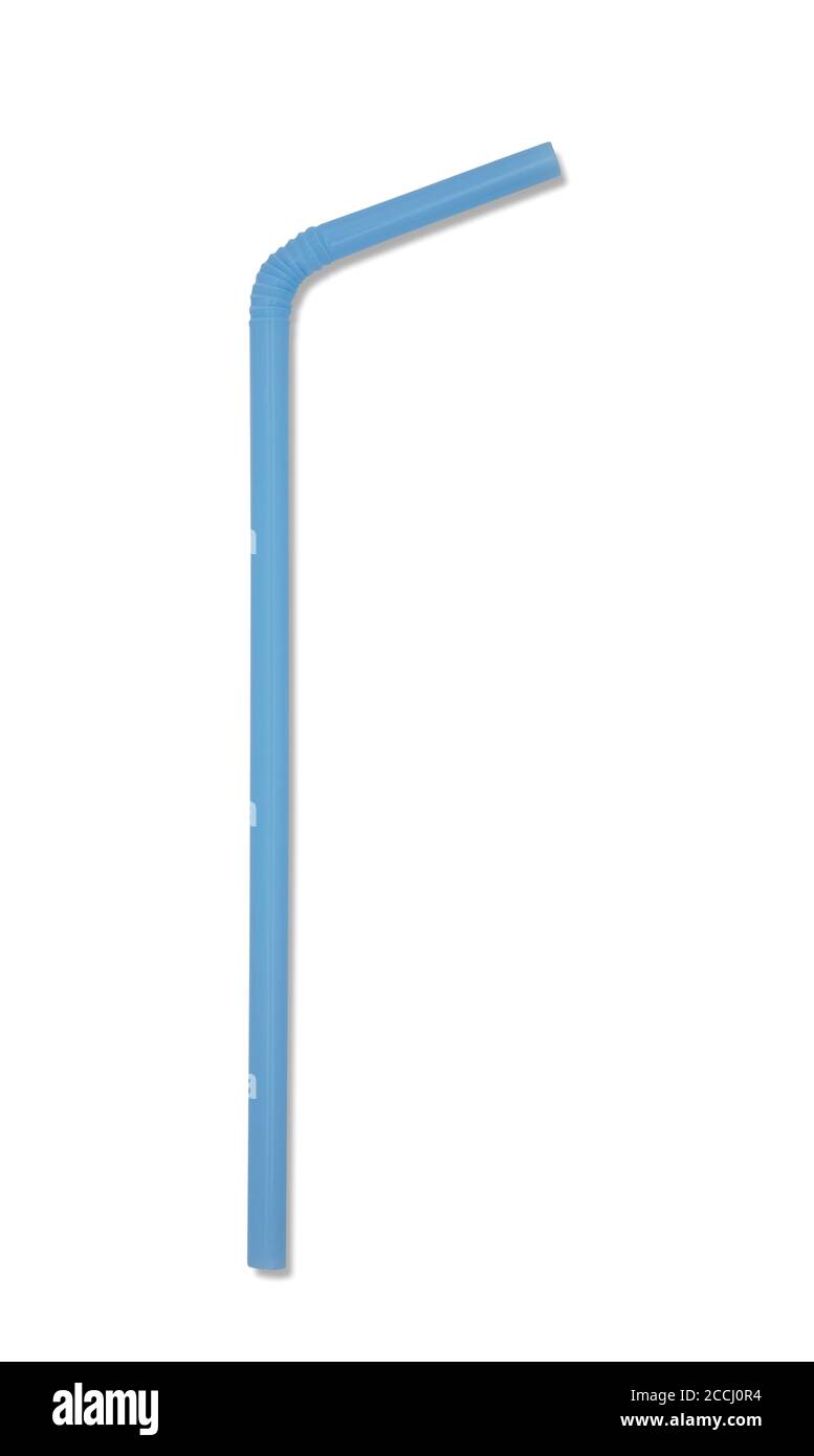 Blue drinking straw isolated on white background Stock Photo - Alamy
