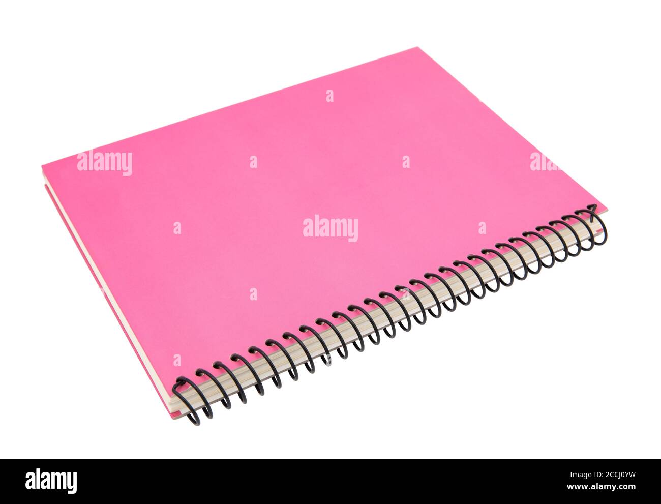 Pink spiral notebook isolated on white background Stock Photo - Alamy