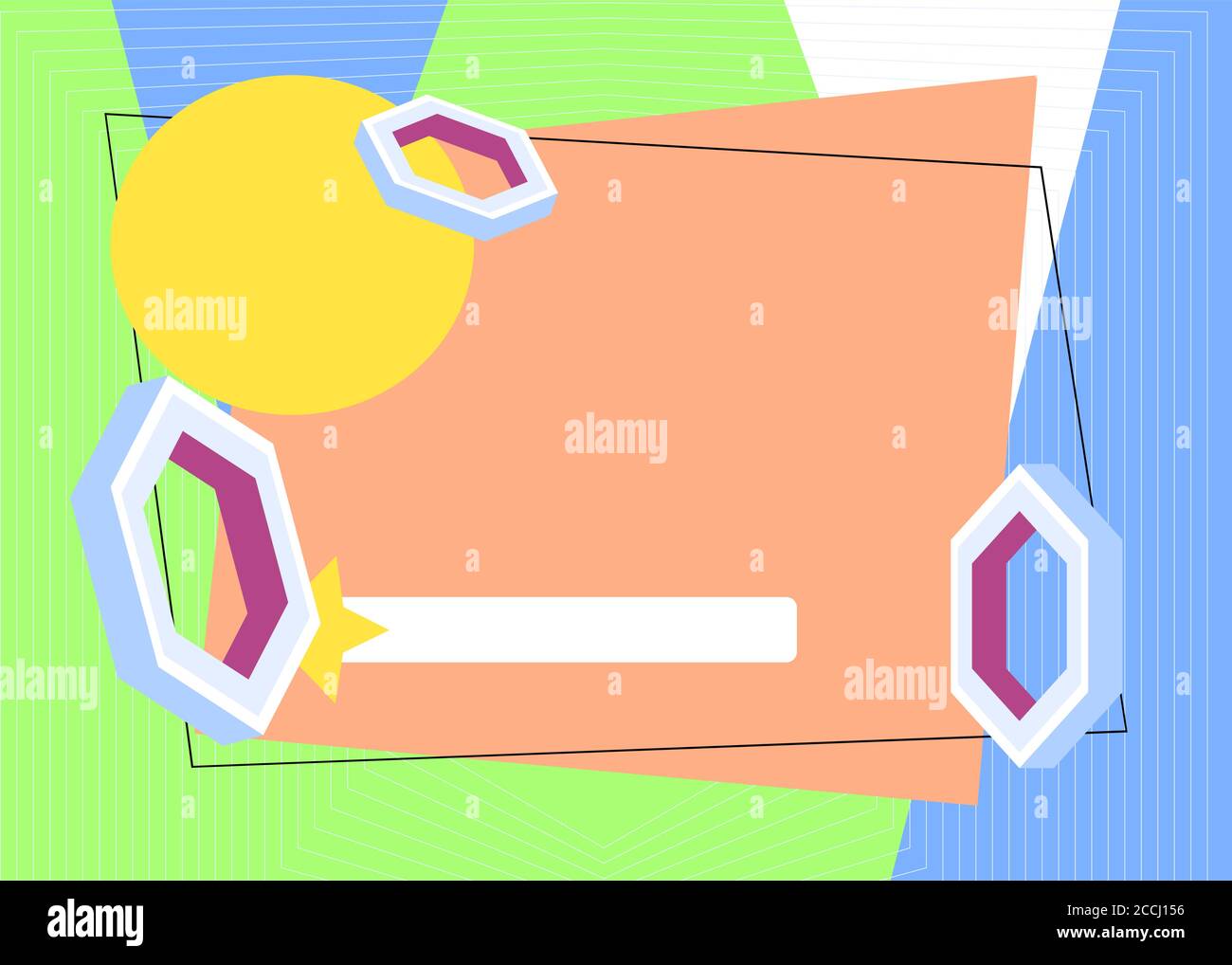 Simple modern art frame for text. Stylish geometric graphics, banner ...