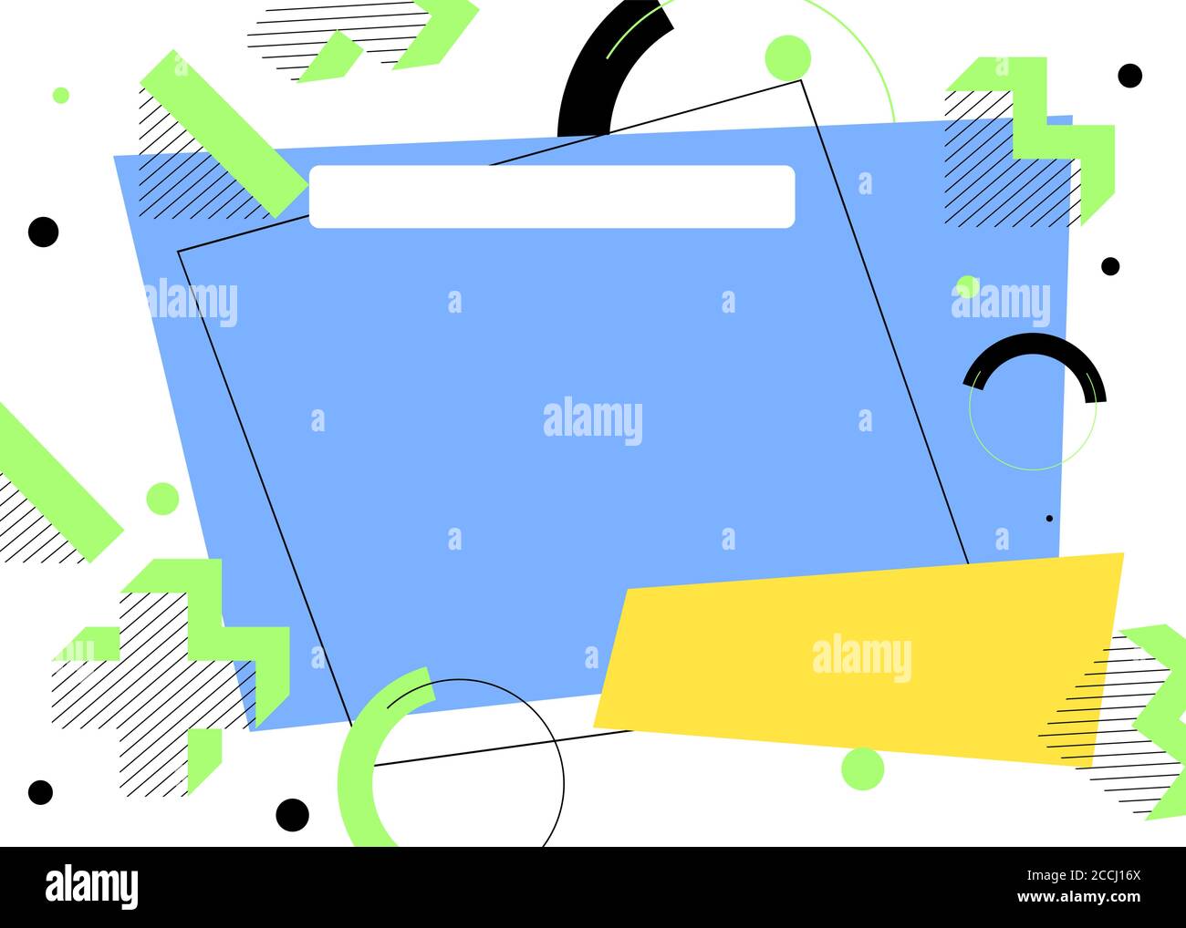 Simple modern art frame for text. Stylish geometric graphics, banner ...