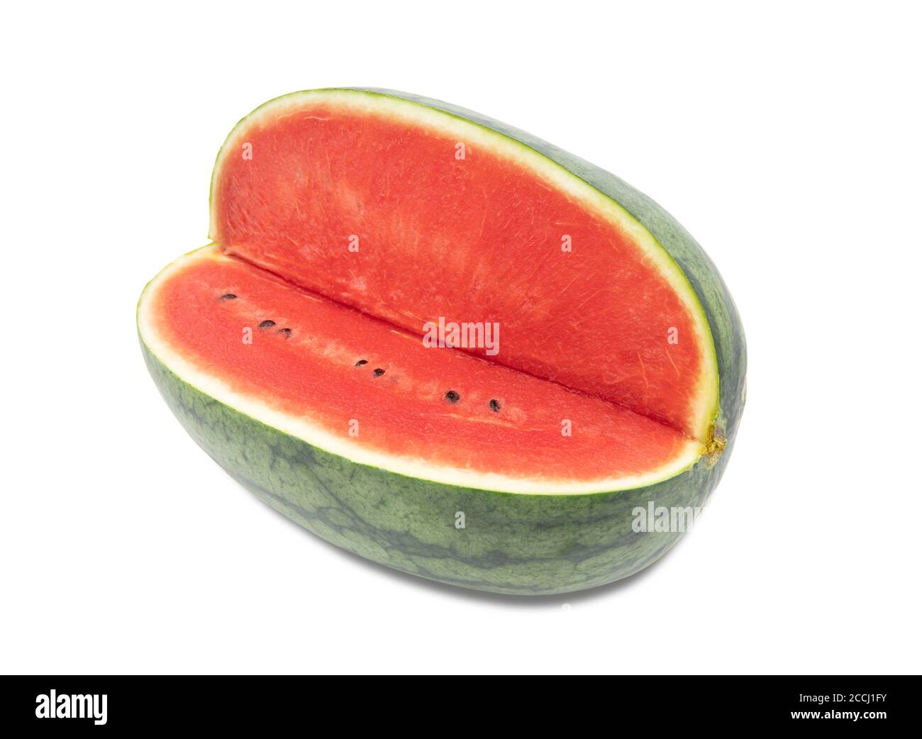 Three quarters of watermelon isolated on white background Stock Photo ...