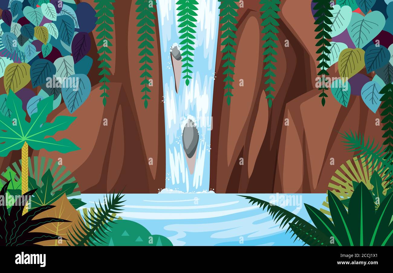 Waterfall cartoon hi-res stock photography and images - Alamy