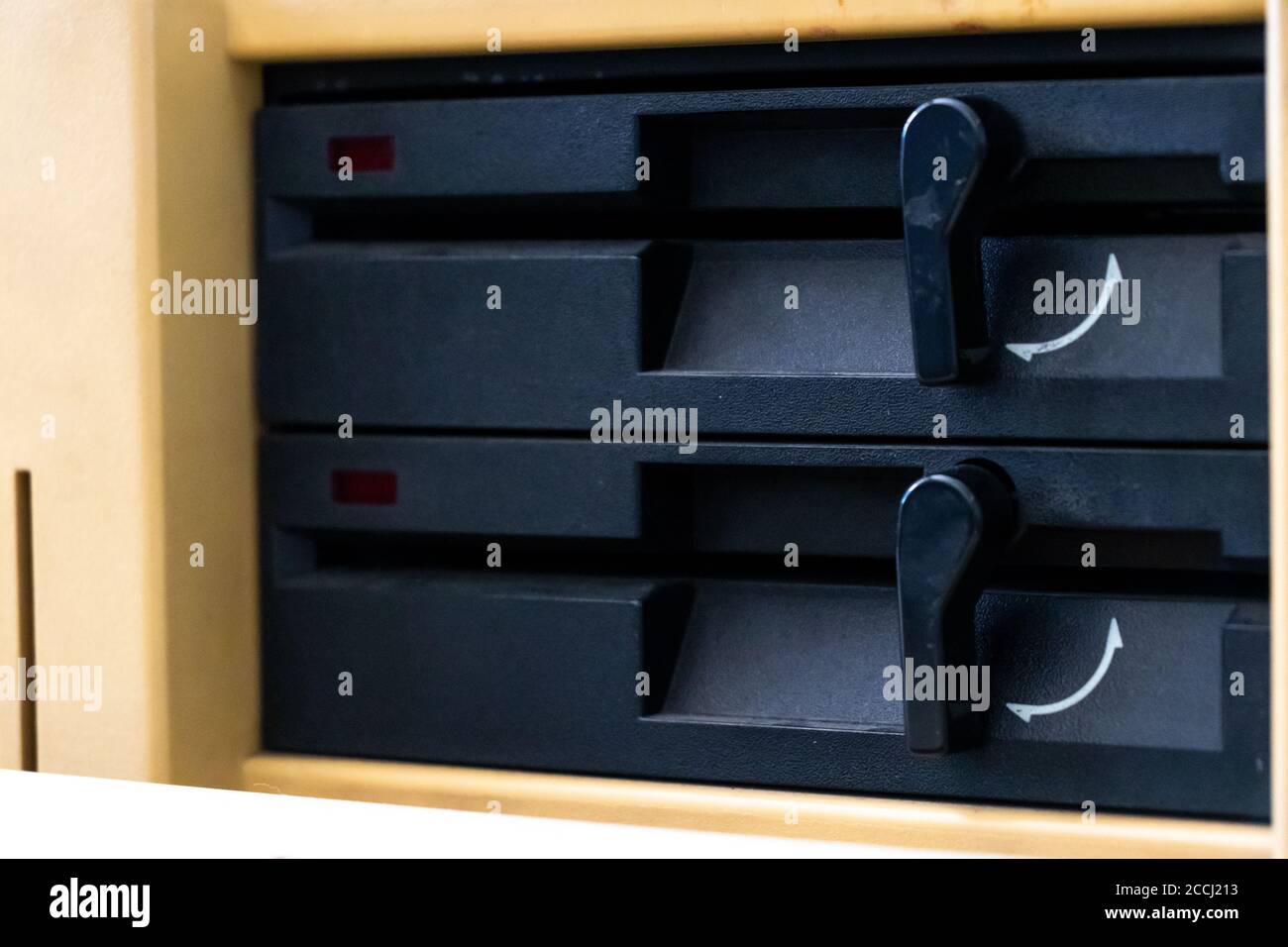 Closed up background of floppy disk 5.25 inch drive that is the ...