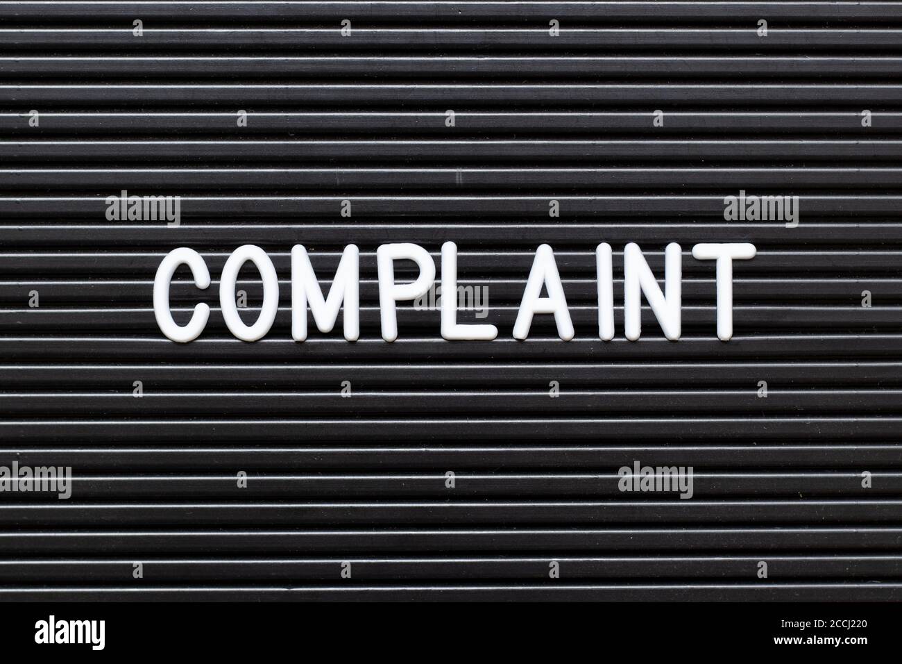 Black color felt board with word complaint background Stock Photo - Alamy