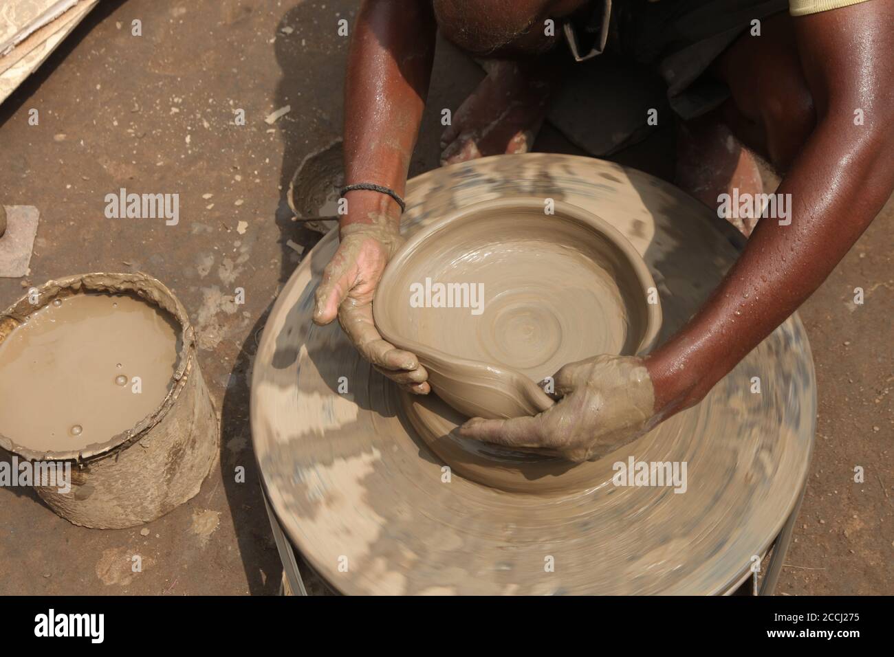 Clay Potter, Making Clay Pot, Indian Potter, Master at the potter's ...