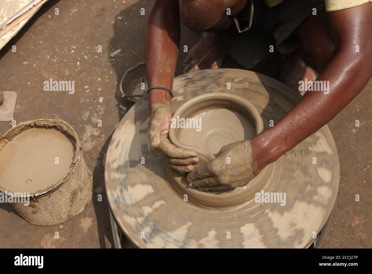 Clay Potter, Making Clay Pot, Indian Potter, Master at the potter's ...