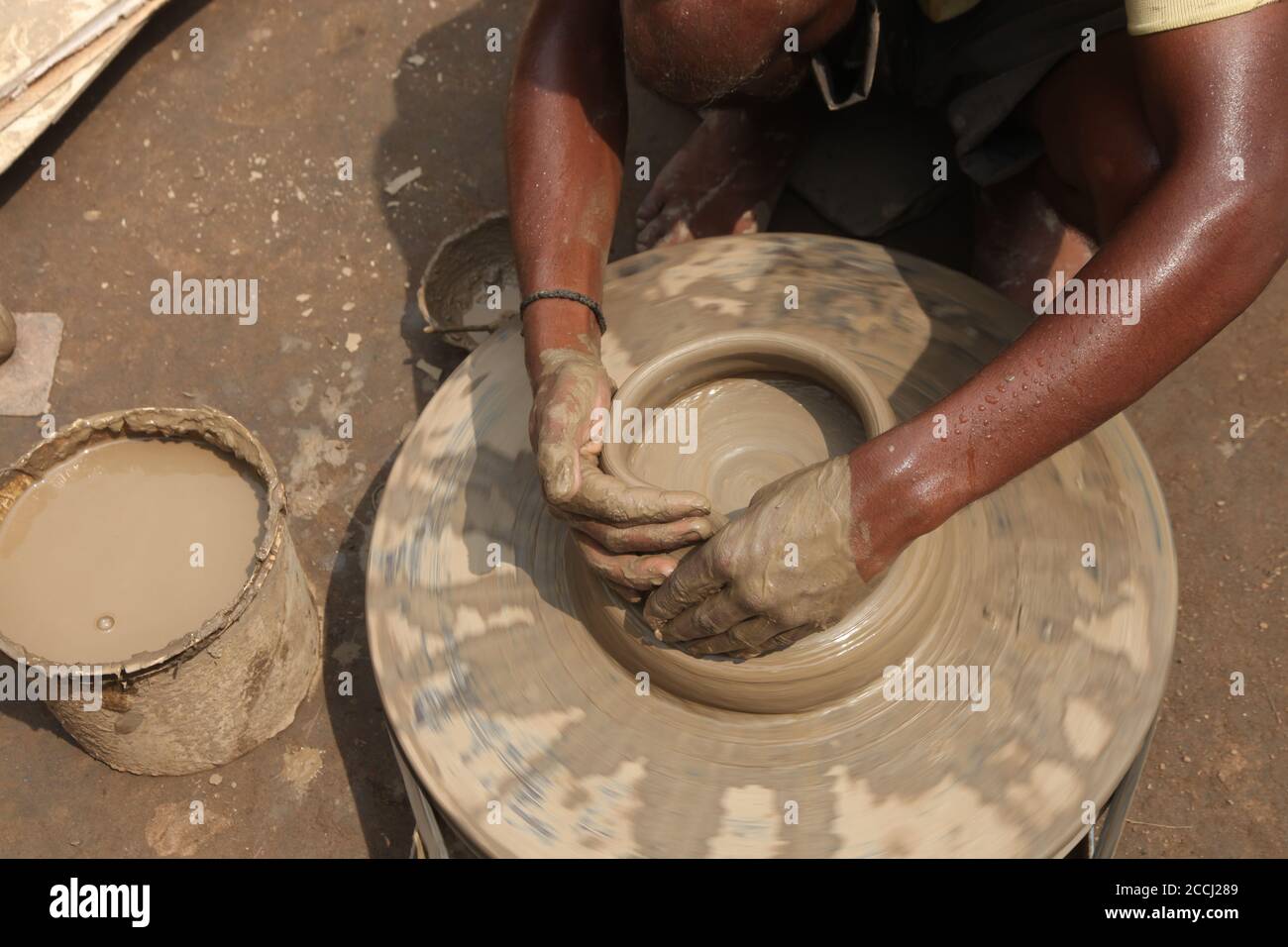 Clay Potter, Making Clay Pot, Indian Potter, Master at the potter's ...