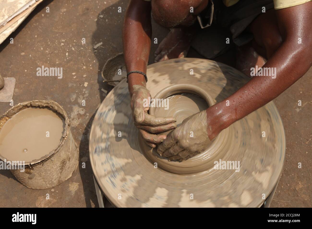 Clay Potter, Making Clay Pot, Indian Potter, Master at the potter's ...