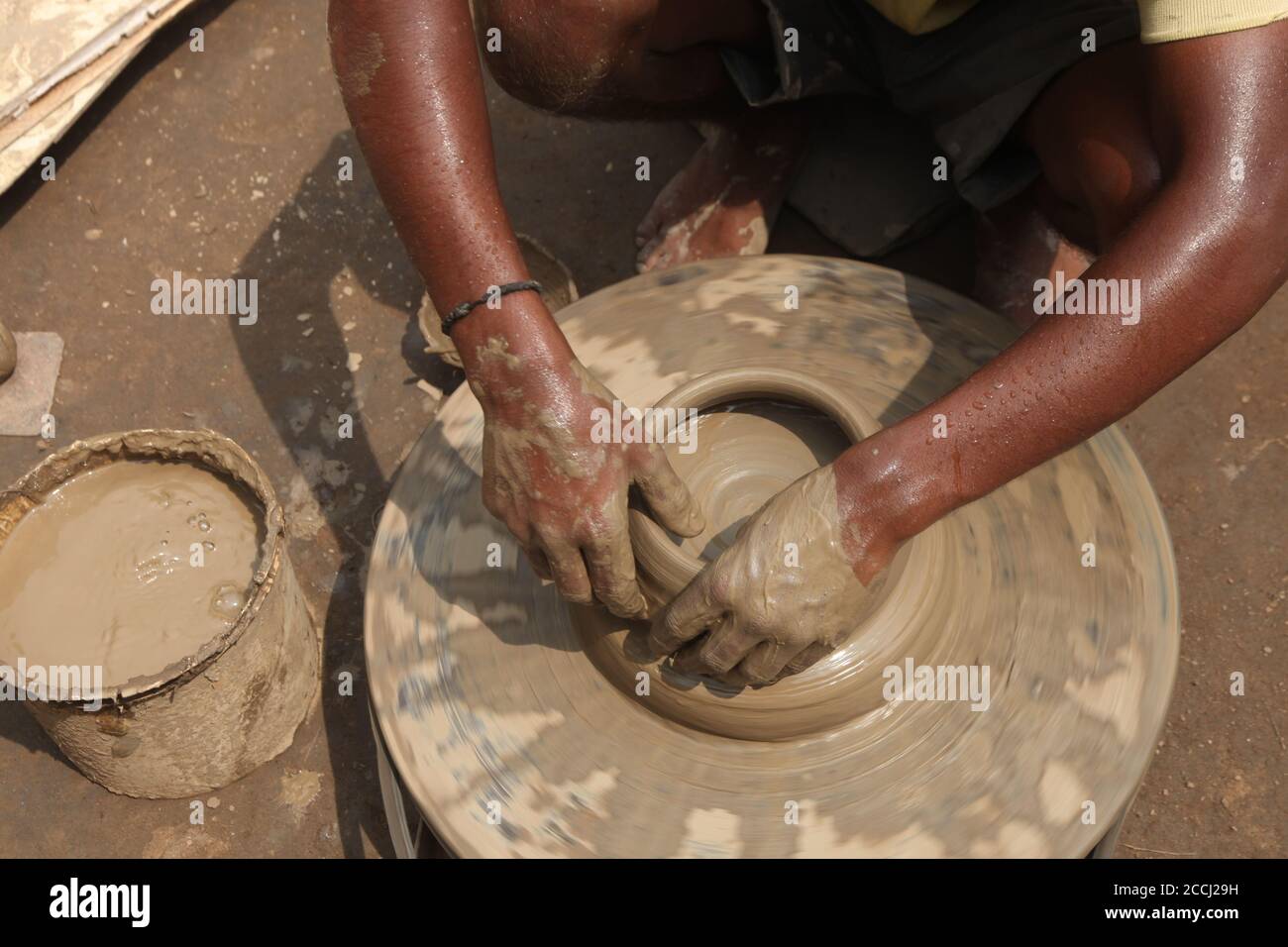 Clay Potter, Making Clay Pot, Indian Potter, Master at the potter's ...