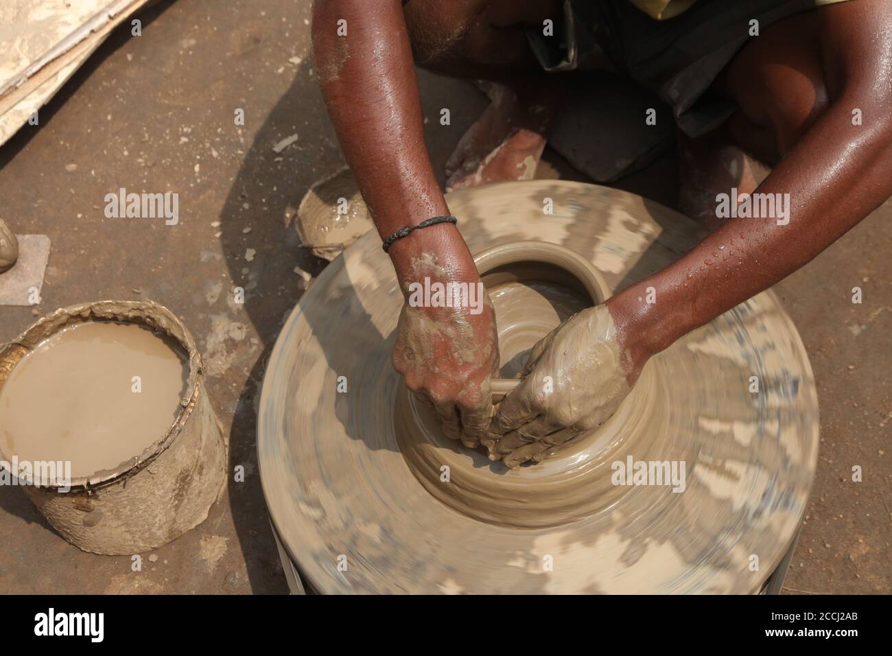 Clay Potter, Making Clay Pot, Indian Potter, Master at the potter's ...