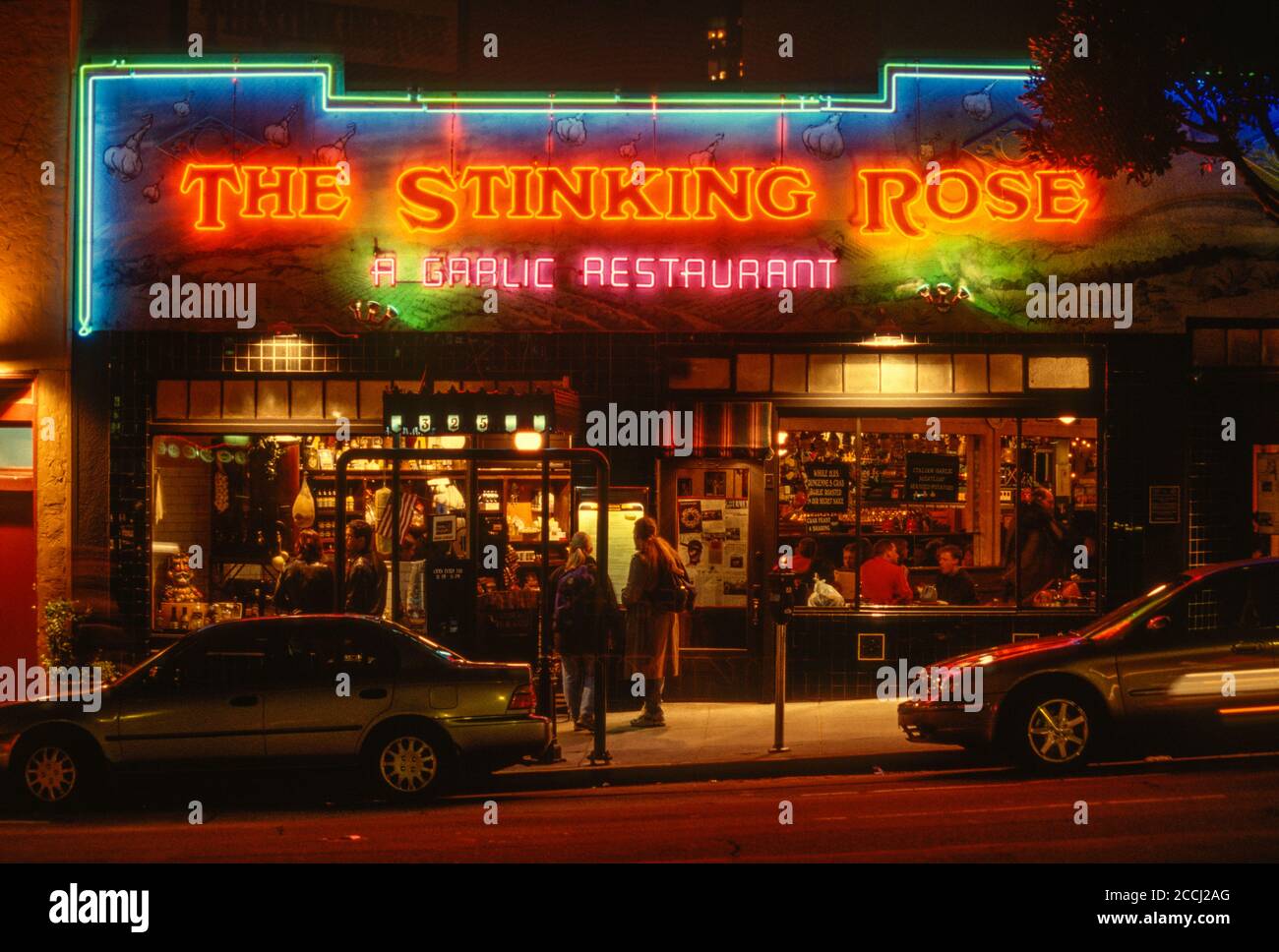 San Francisco, California, USA. North Beach, Stinking Rose Restaurant ...
