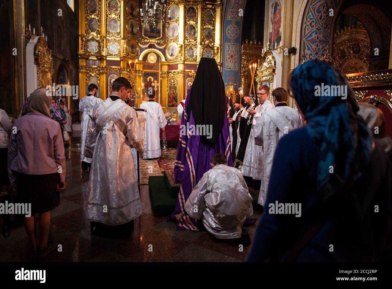 Kiev / Ukraine - June 1, 2019: religious celebration with believers and ...