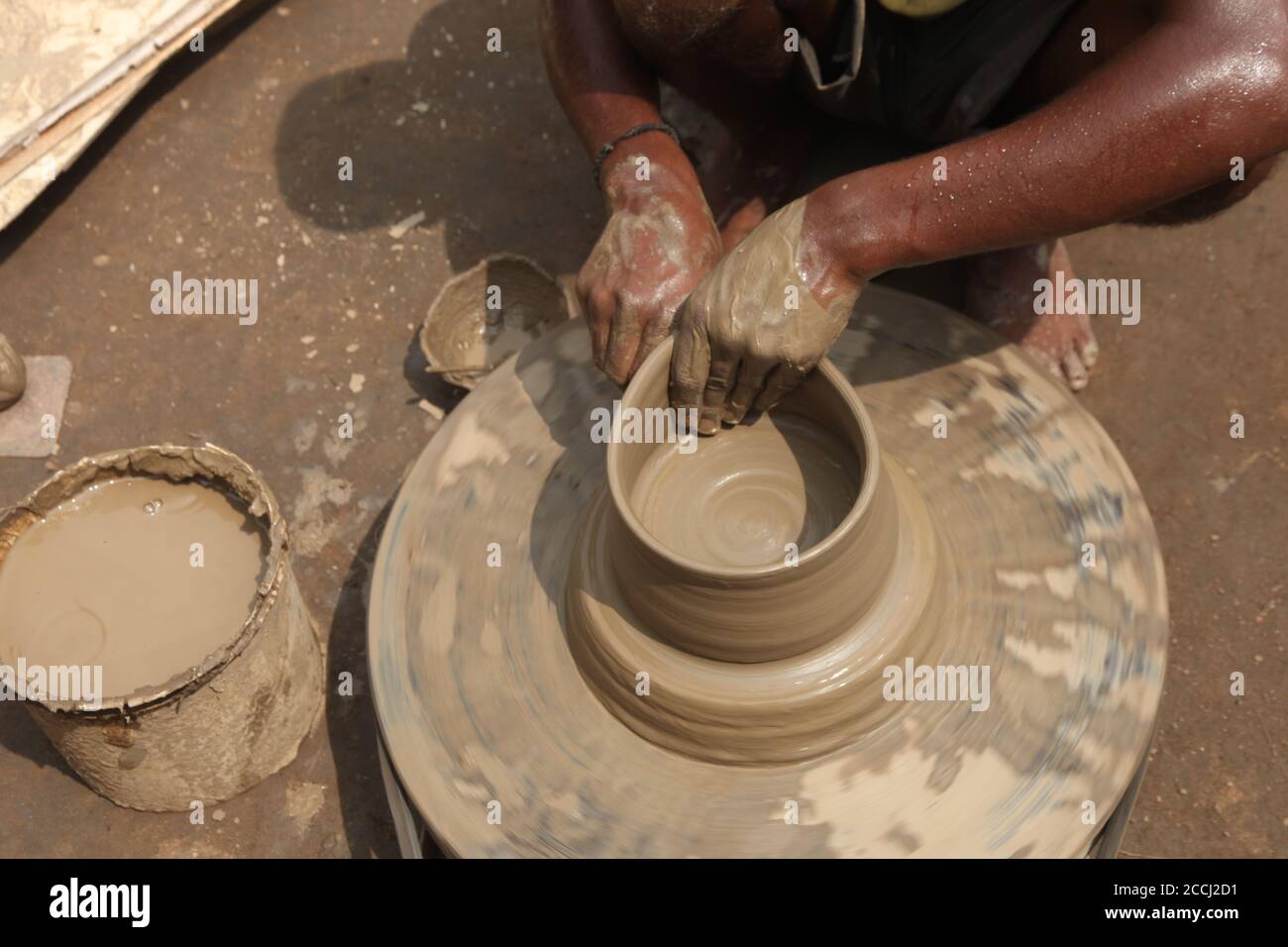 Clay Potter, Making Clay Pot, Indian Potter, Master at the potter's ...