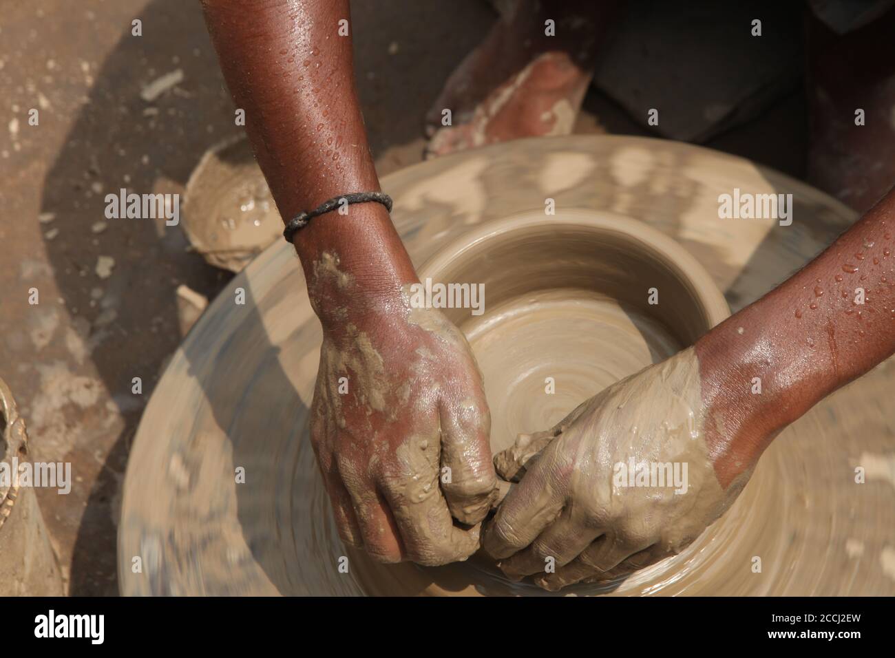 Clay Potter, Making Clay Pot, Indian Potter, Master at the potter's ...