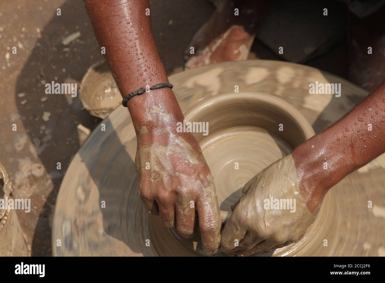 Clay Potter, Making Clay Pot, Indian Potter, Master at the potter's ...