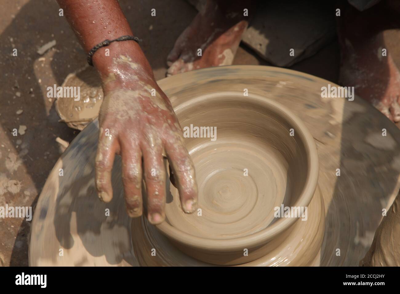 Clay Potter, Making Clay Pot, Indian Potter, Master at the potter's ...