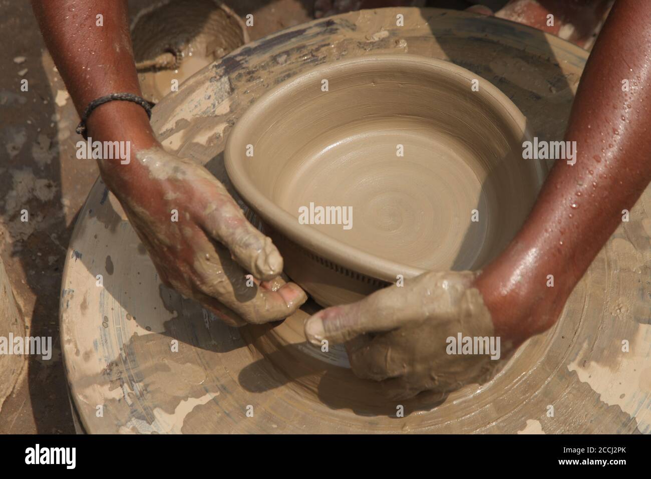 Clay Potter, Making Clay Pot, Indian Potter, Master at the potter's ...